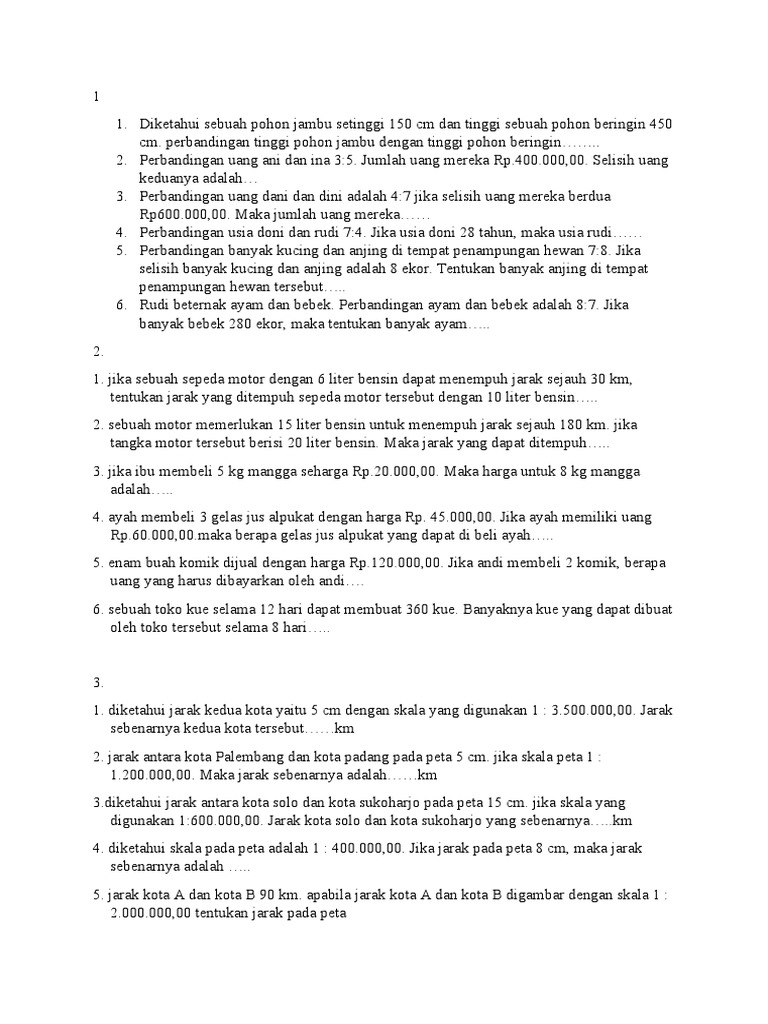 Soal MTK Kls 7 A | PDF