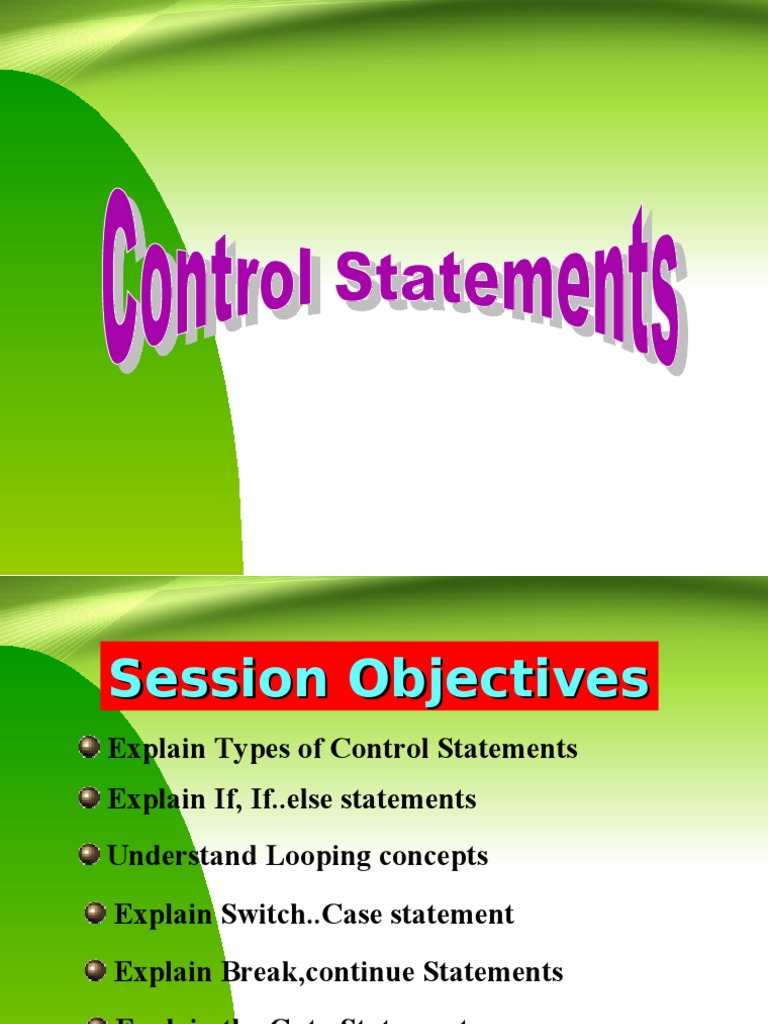 Control Statements | PDF | Control Flow | Computer Programming