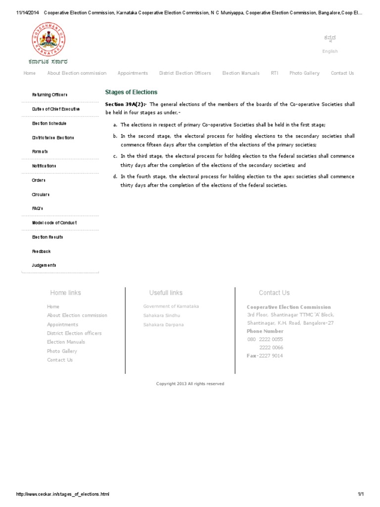 Stages of Elections: Home Links Usefull Links Contact Us | PDF | Government