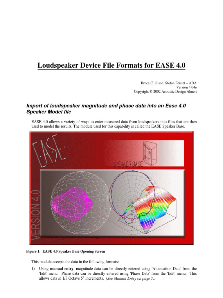 EASE 4.0 Loudspeaker Device File Formats V4.04e | PDF | Cartesian ...