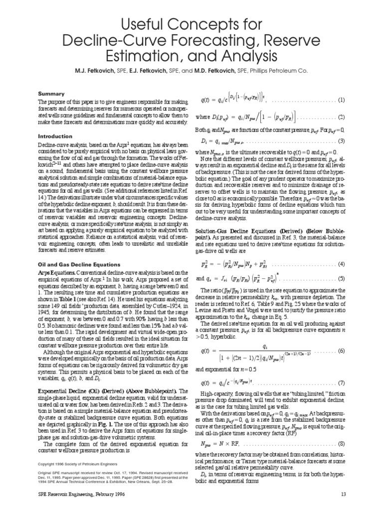 Useful Concepts For Decline Curve Forecasting Reserve Estimation And