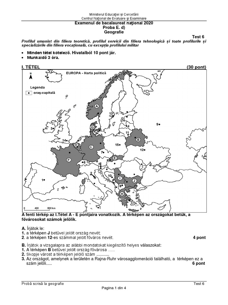 Bac 2020 E D Geografie Var.6 LB - Maghiara PDF | PDF