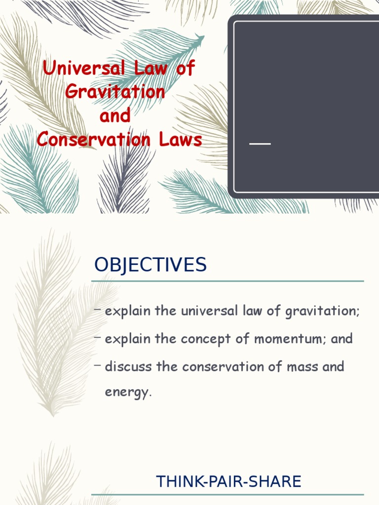 Universal Law of Gravitation and Conservation Laws | PDF | Gravity ...