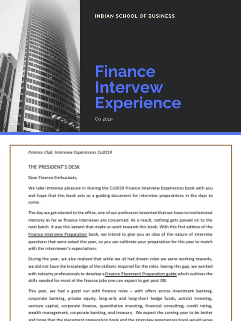 Finance Interview | PDF | Interview | Valuation (Finance)