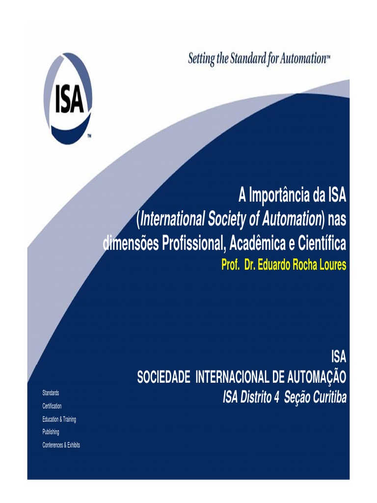 A Importância Da ISA (International Society of Automation) Nas ...