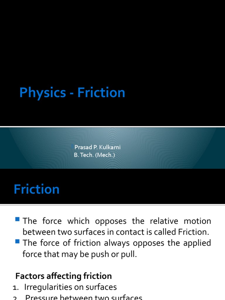 Introduction To Friction | PDF | Friction | Temporal Rates