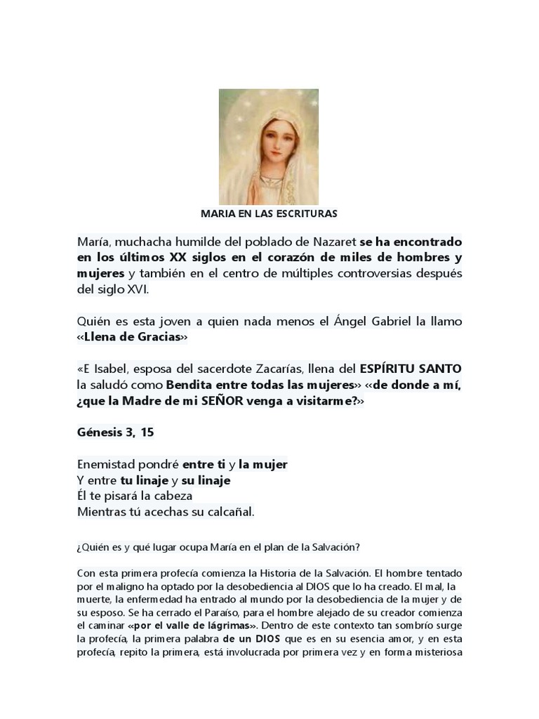 Maria en Las Escrituras | PDF | María, madre de Jesús | Evangelio De Lucas