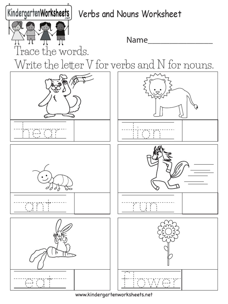 Verbs and Nouns Worksheet PDF | PDF