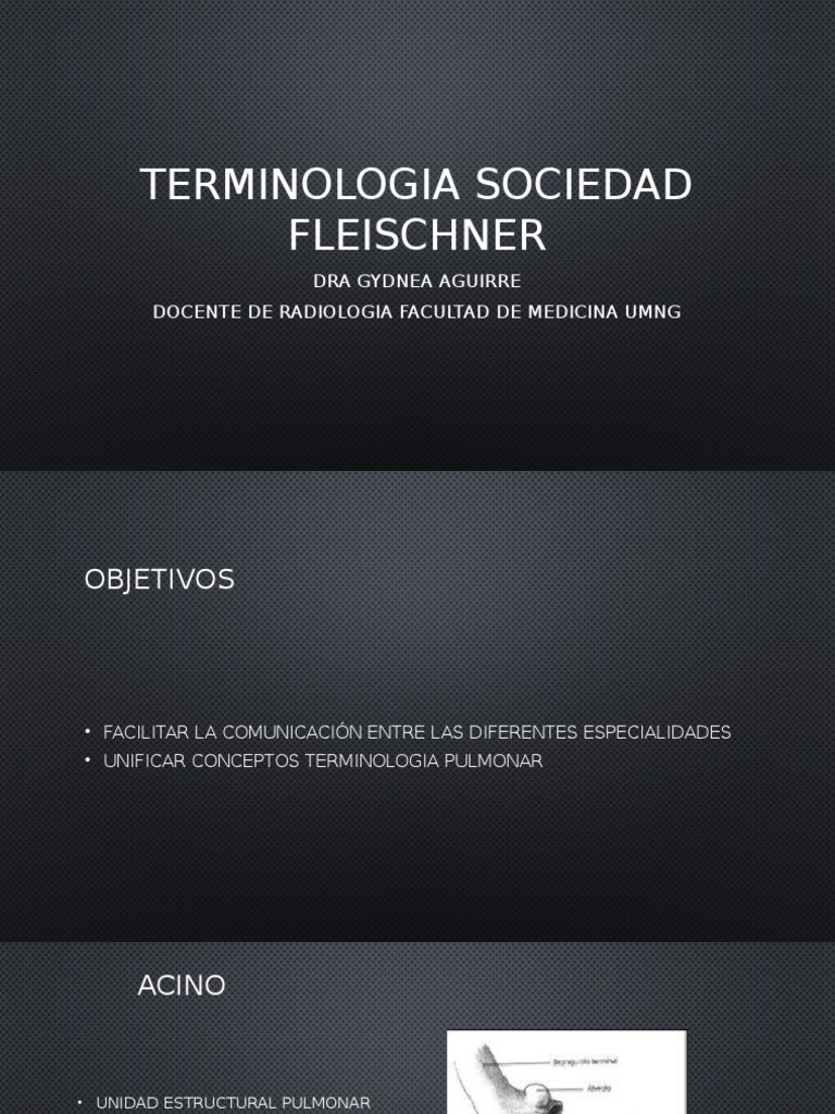 Terminologia Sociedad Fleischner | PDF | Enfermedad pulmonar ...