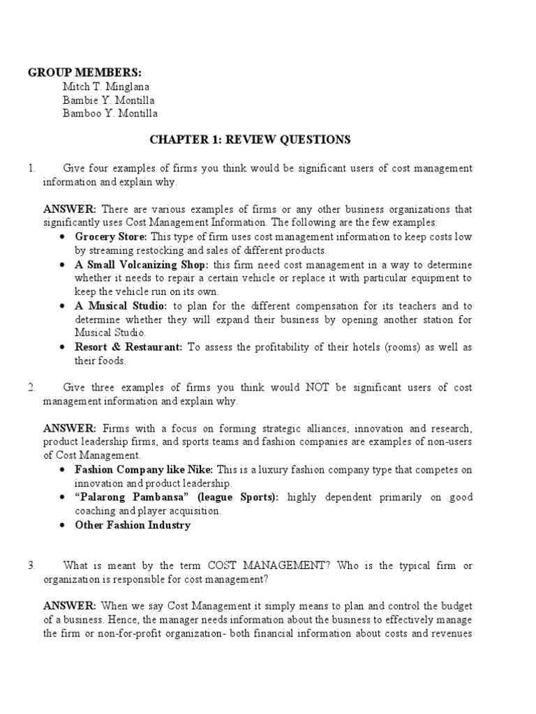 Chapter 1 | PDF | Cost Accounting | Strategic Management
