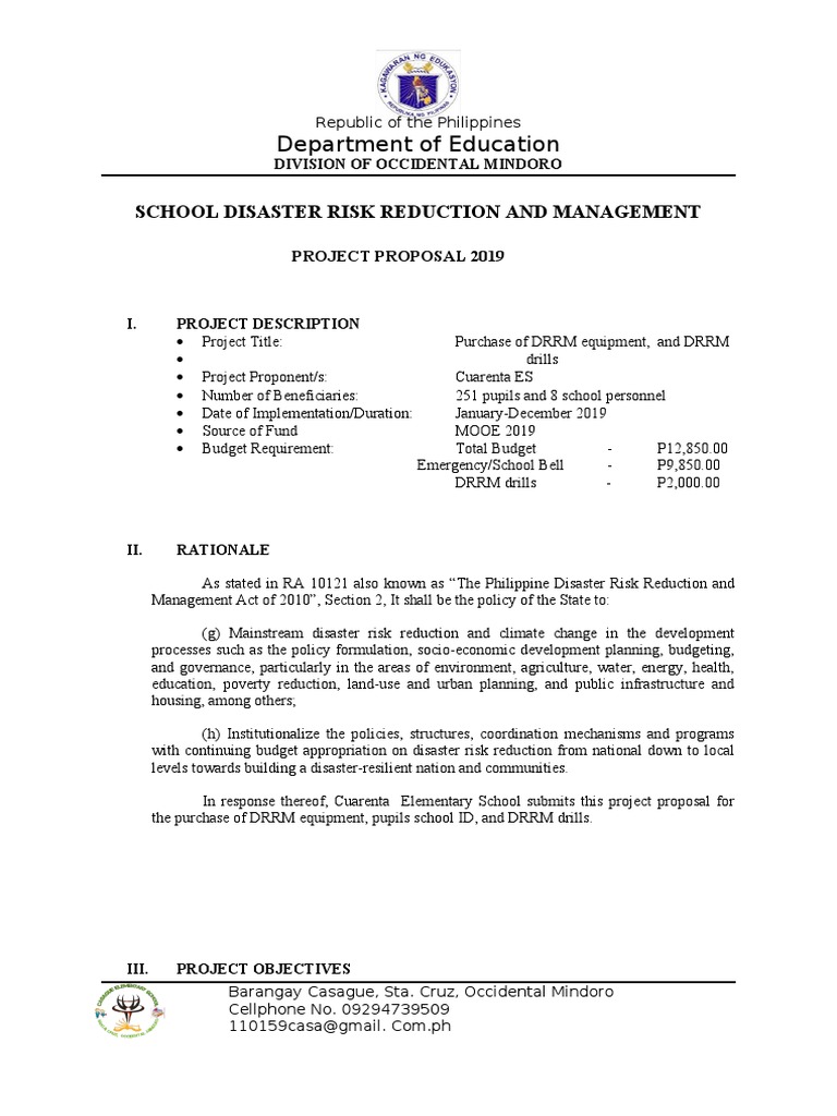 Project Proposal | PDF | Disaster Risk Reduction | Economies