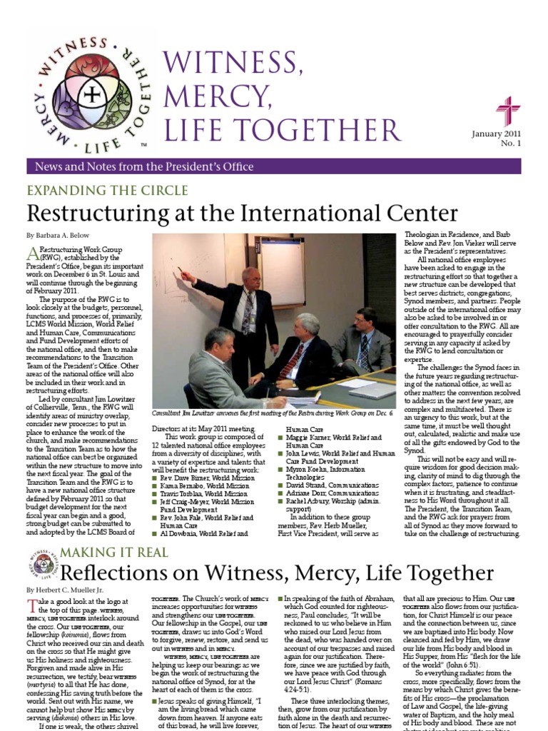 Witness, Mercy, Life Together: Restructuring at The International ...