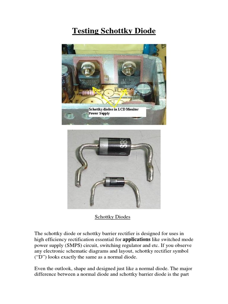 Testing Schottky Diode | PDF | Diode | Rectifier
