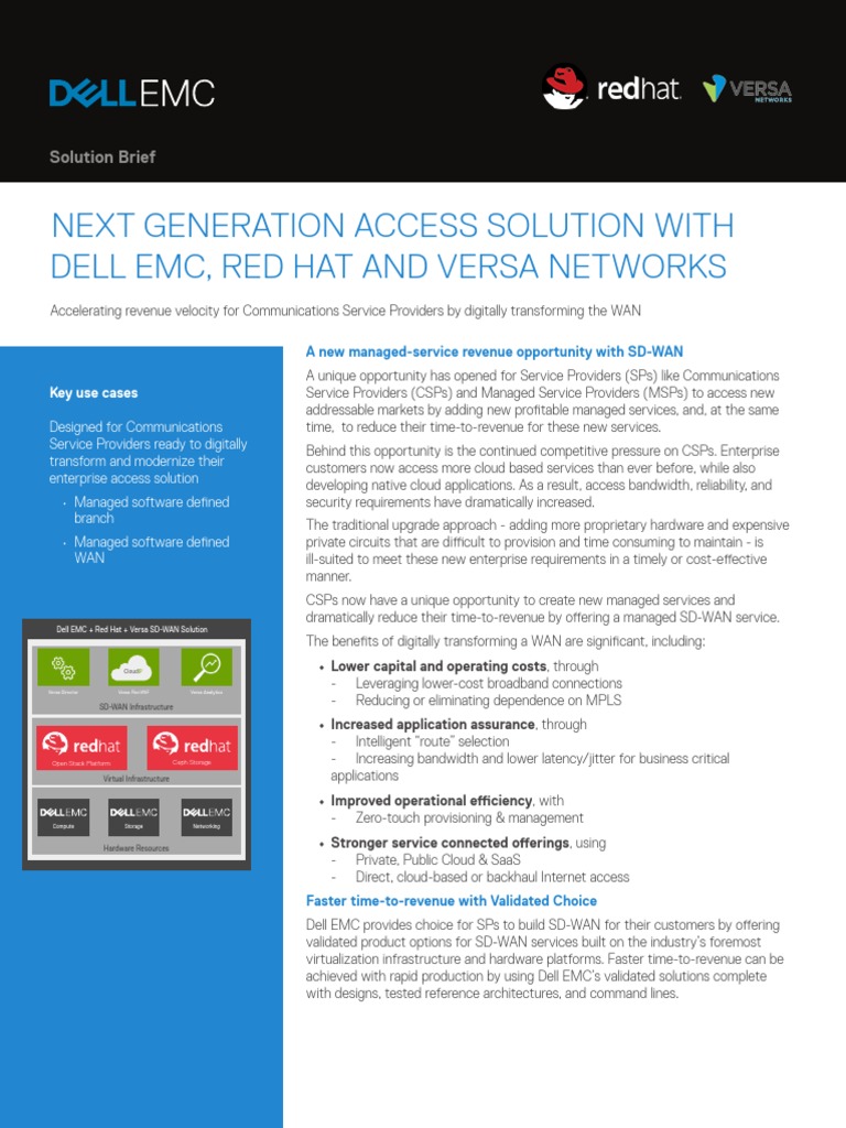 Next Generation Access Solution With Dell Emc, Red Hat and Versa ...
