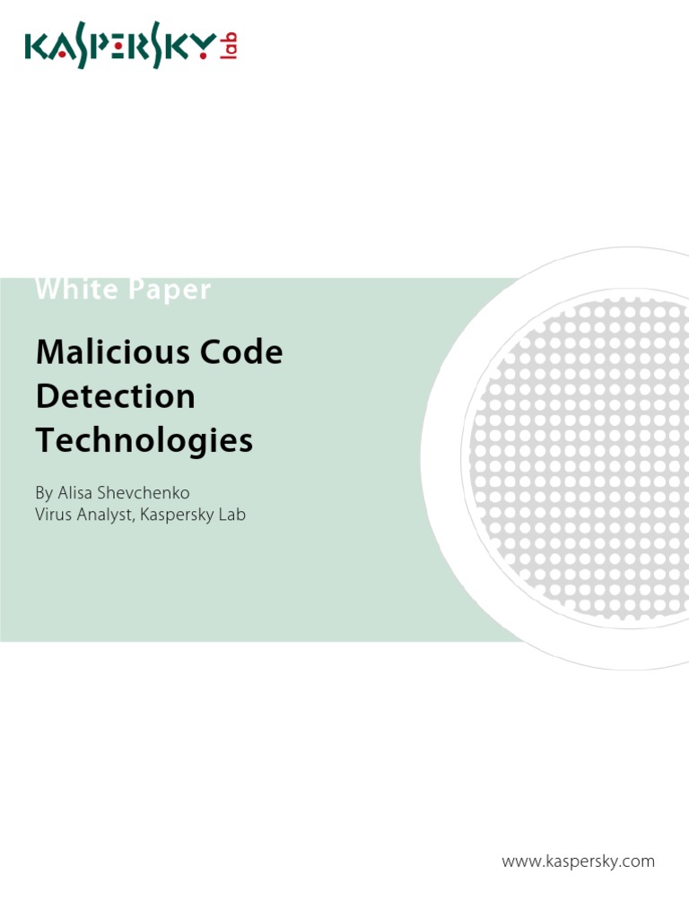 Malicious Code Detection Technologies Pdf Antivirus Software Malware 0879
