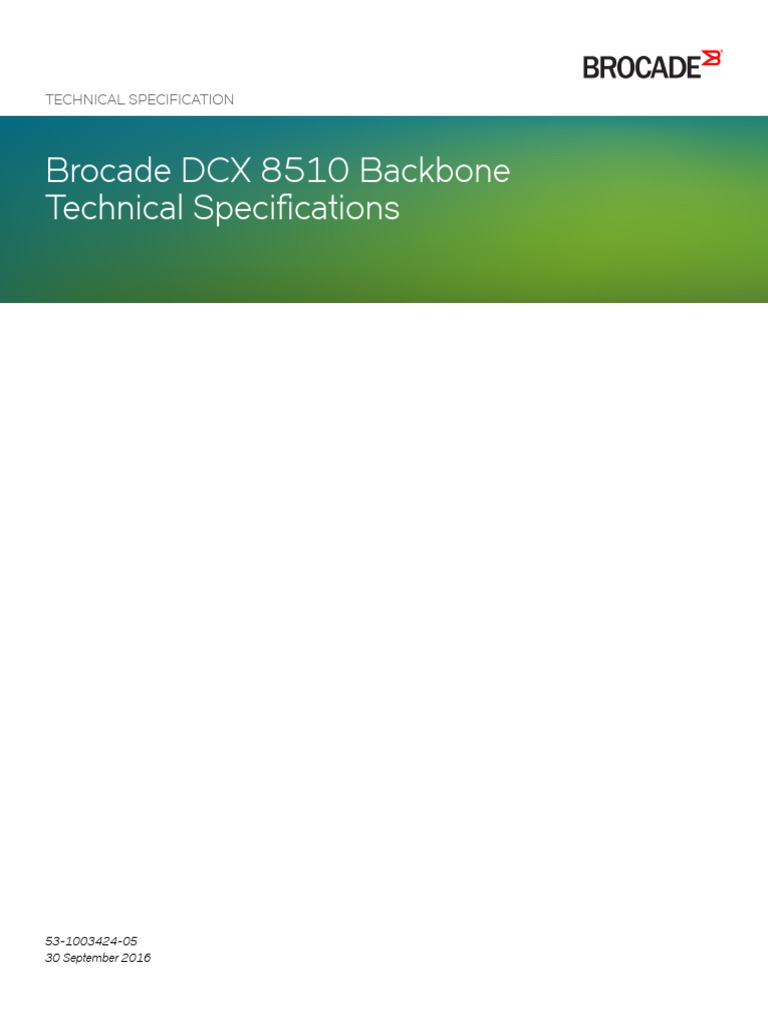 Brocade DCX 8510 Backbone Technical Specifications | PDF | Power Supply ...