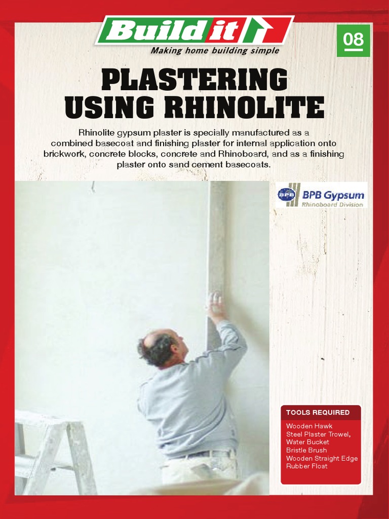 Applying Plaster Using Rhinolite: A Step-by-Step Guide | PDF