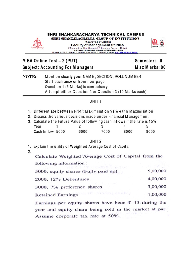 AFM Question Paper | PDF