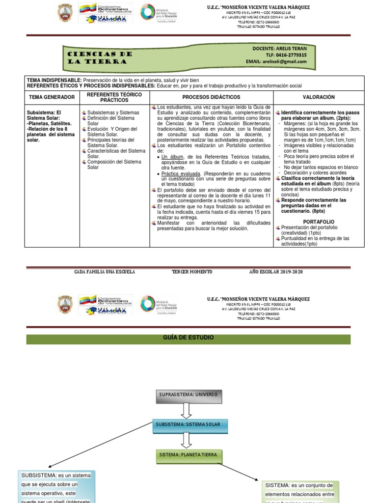 Ciencias de La Tierra, 5to Año PDF | PDF | Sistema solar | Planetas