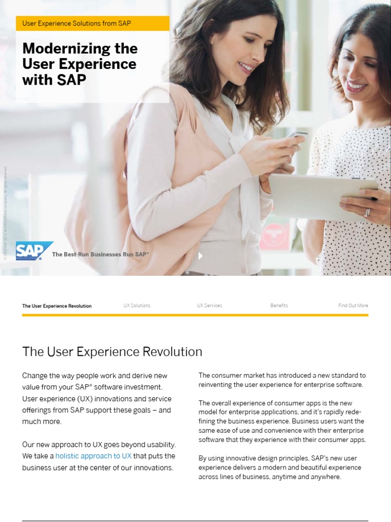 Modernizing The User Experience With SAP | PDF | User Experience | Sap Se