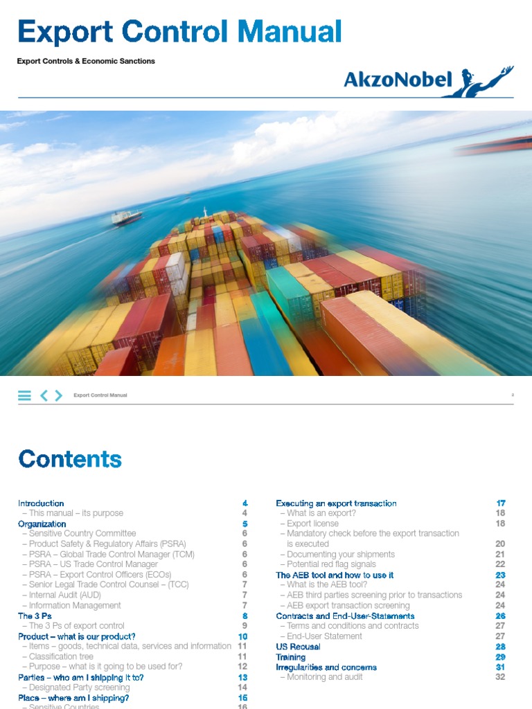 Export Control Manual Export Controls Economic Sanctions Pdf
