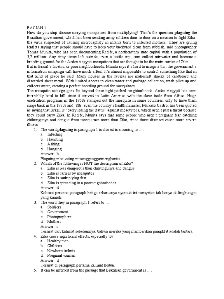 Reading Comprehension | PDF | Zika Fever | Prostate