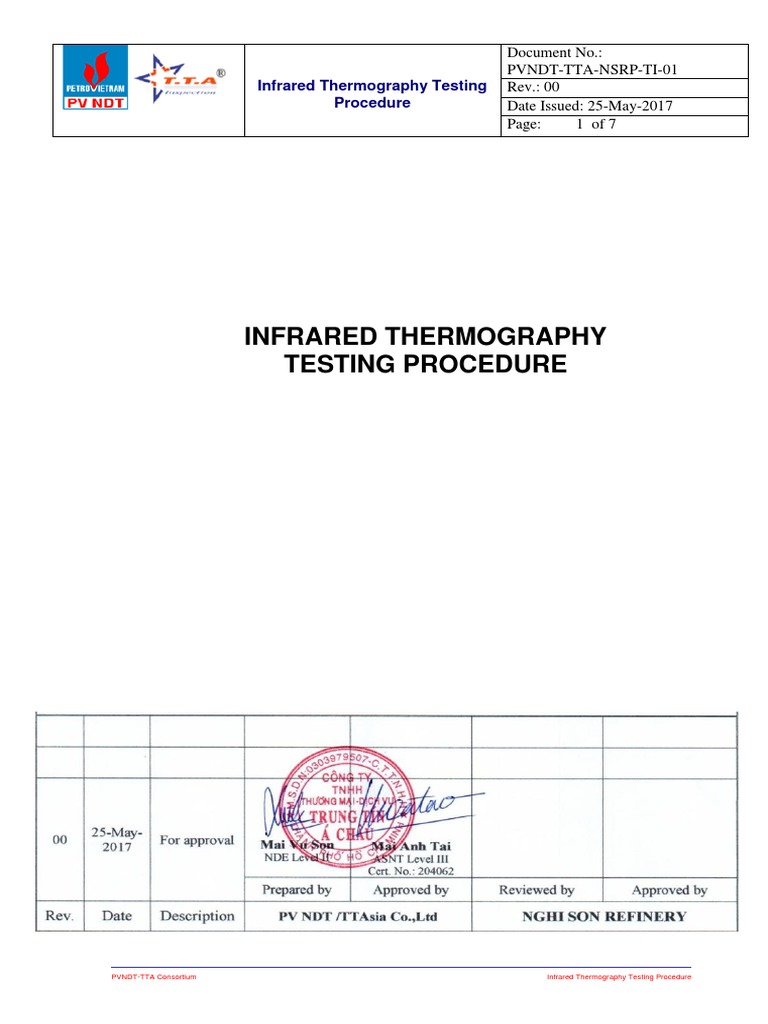 Infrared Thermography Testing-Procedure PDF | PDF | Thermography | Infrared