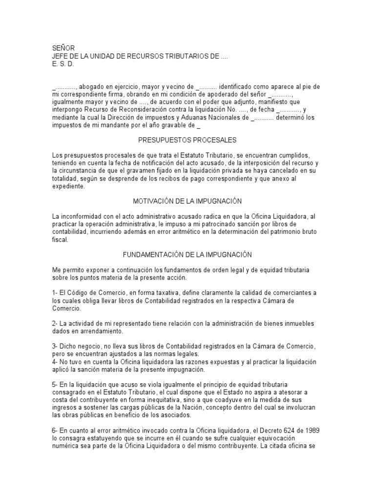 Recurso de Reconsideracion | Descargar gratis PDF | Contabilidad | Presupuesto