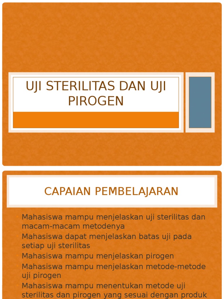 A. Uji Sterilitas Dan Uji Pirogen | PDF