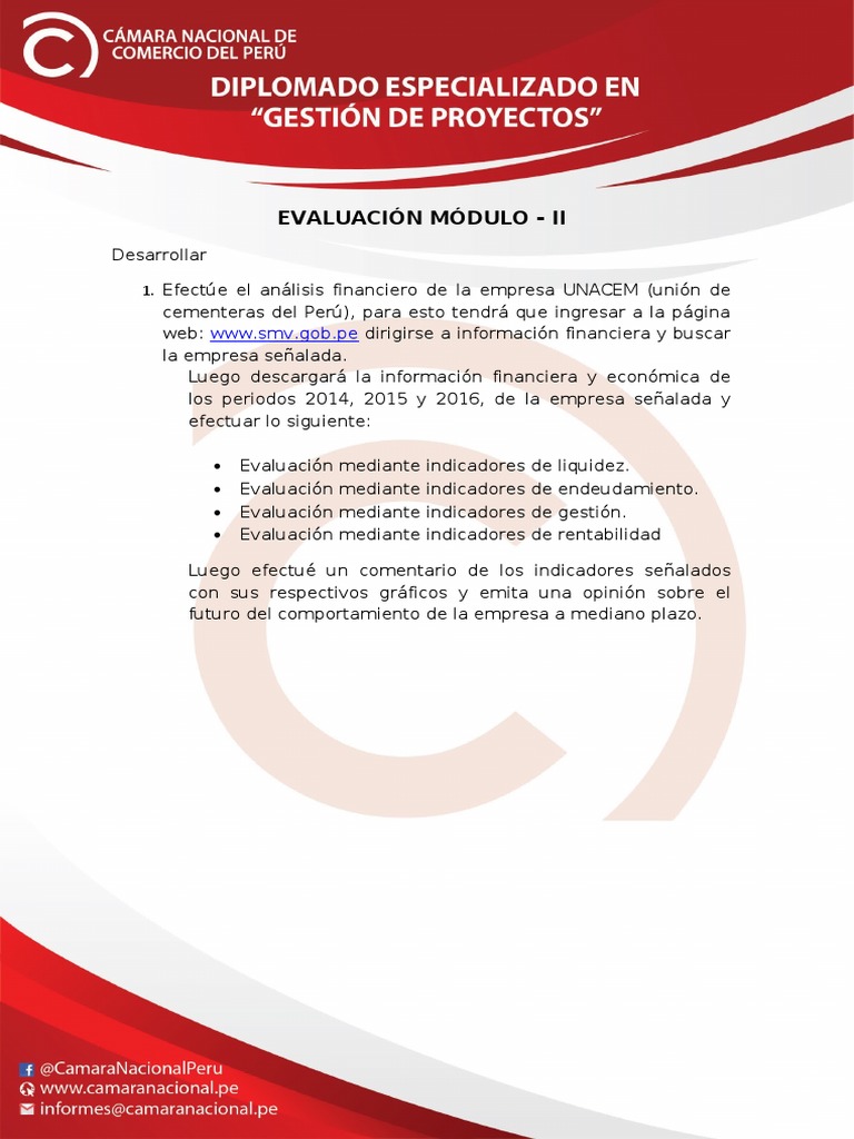 Diplomado en Gestion de Proyectos Modulo Ii | PDF | Capital de trabajo | Deuda