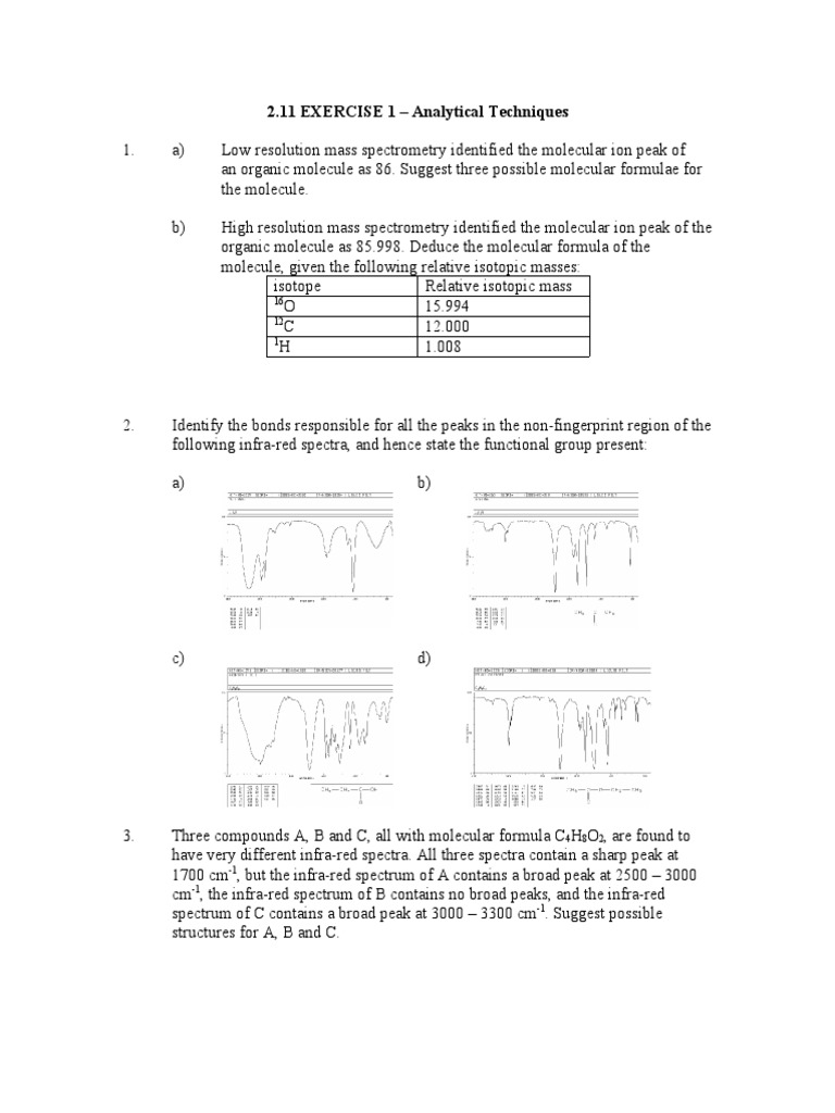 Topic 9 Exercise 1 - Analytical Techniques | PDF | Teaching Methods & Materials