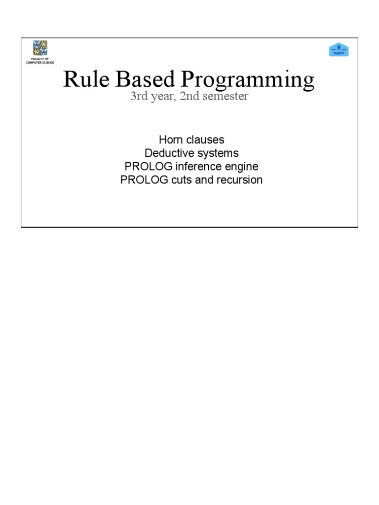 Rule Based Programming: 3rd Year, 2nd Semester | PDF | Theorem ...