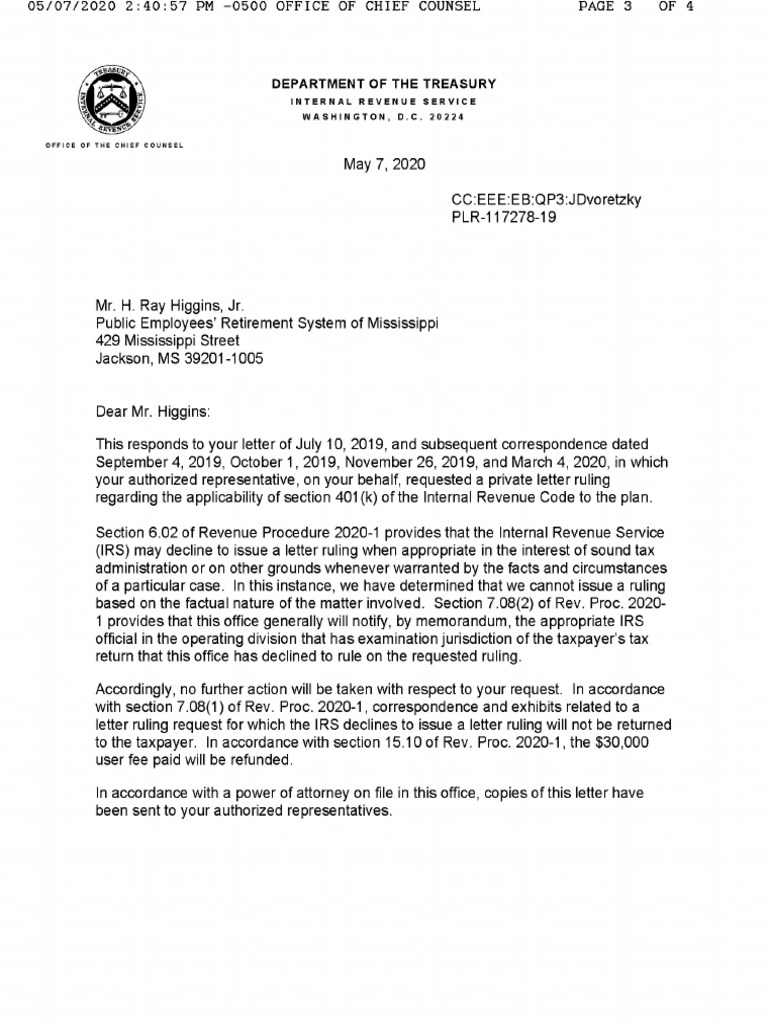 Irs Letter to Pers