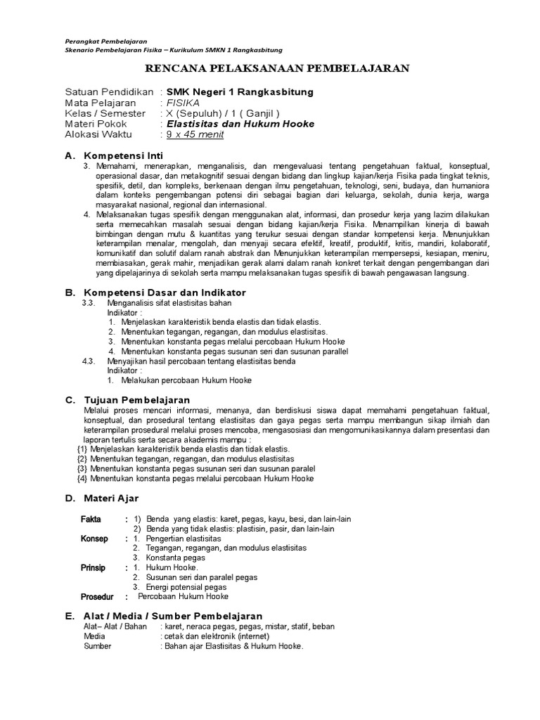 RPP Elastisitas | PDF