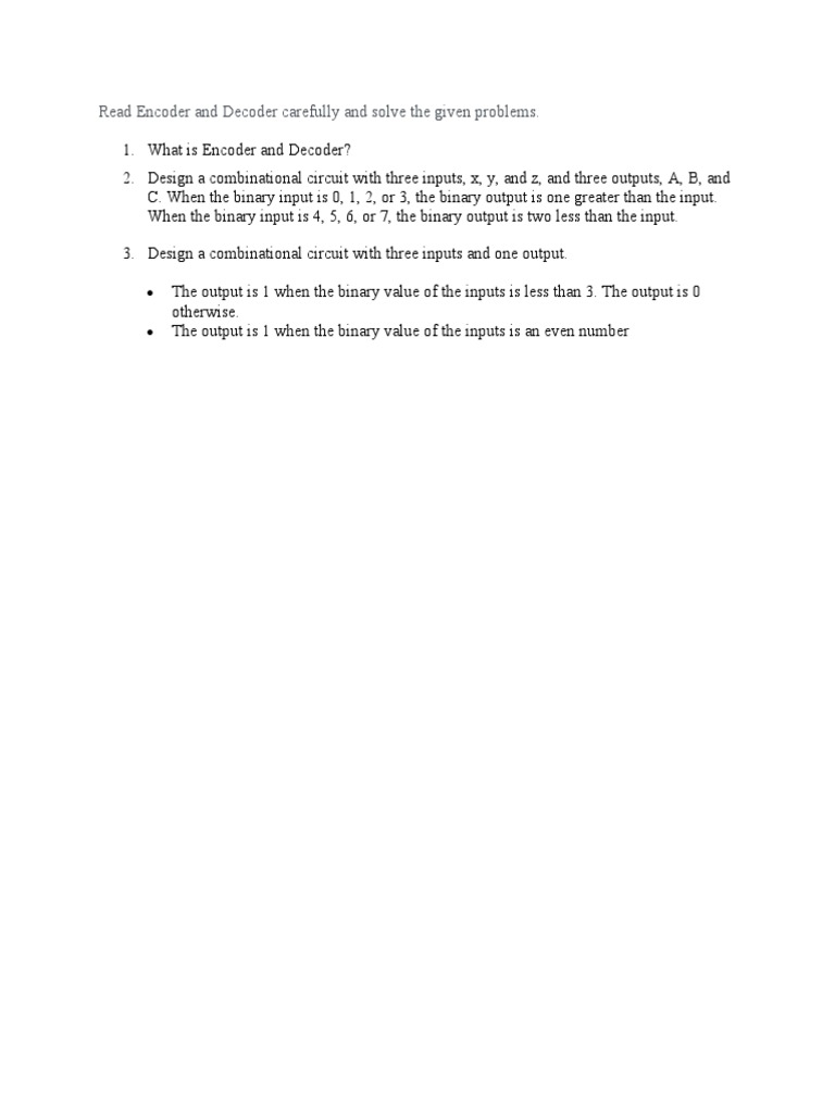 Assignment # 4 Encoder and Decoder PDF | PDF