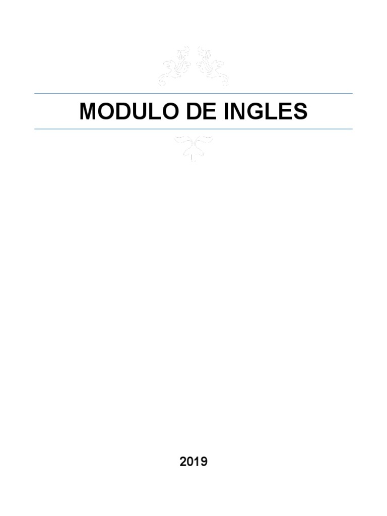 Modulo de Ingles | PDF | Verbo | Conjugación gramatical