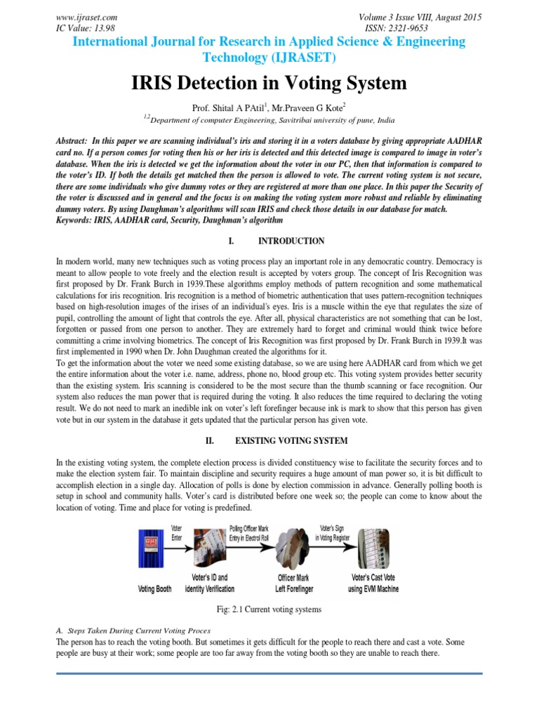 Iris Detection in Voting System: Providing Accurate Identification and ...