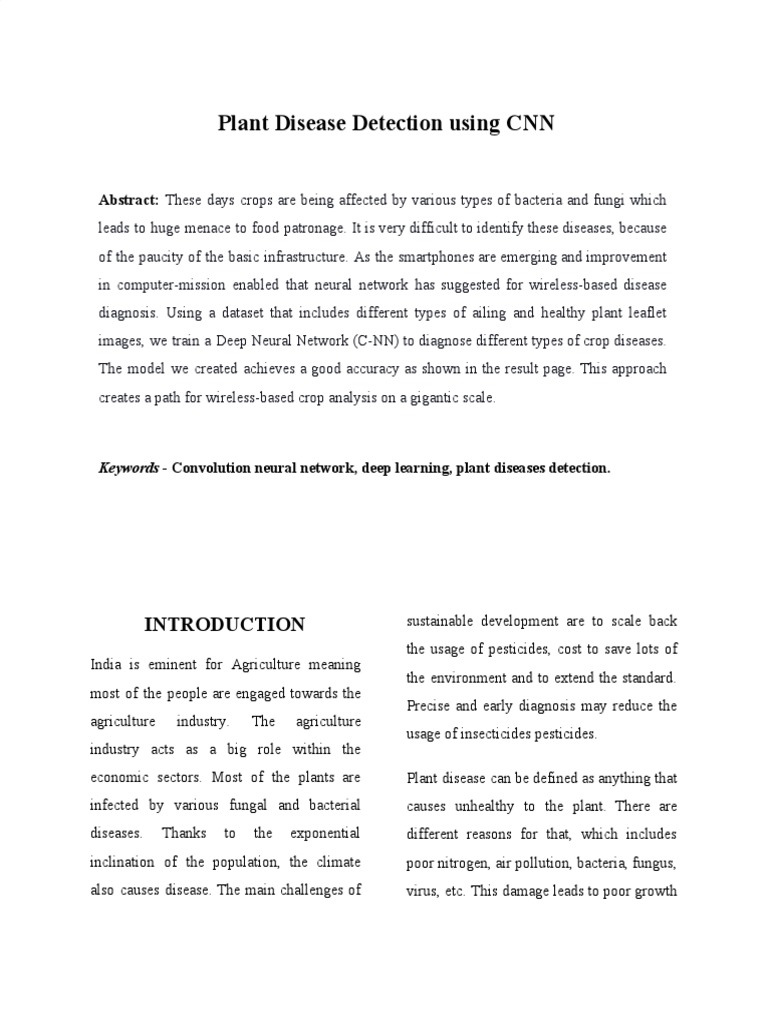 Plant Disease Detection Using CNN | PDF | Artificial Neural Network ...