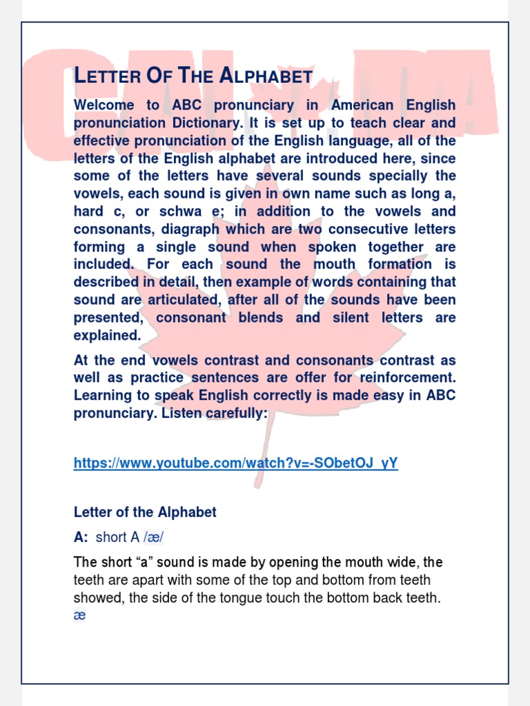 American English Alphabet Pronunciation | PDF | Alphabet | English Language