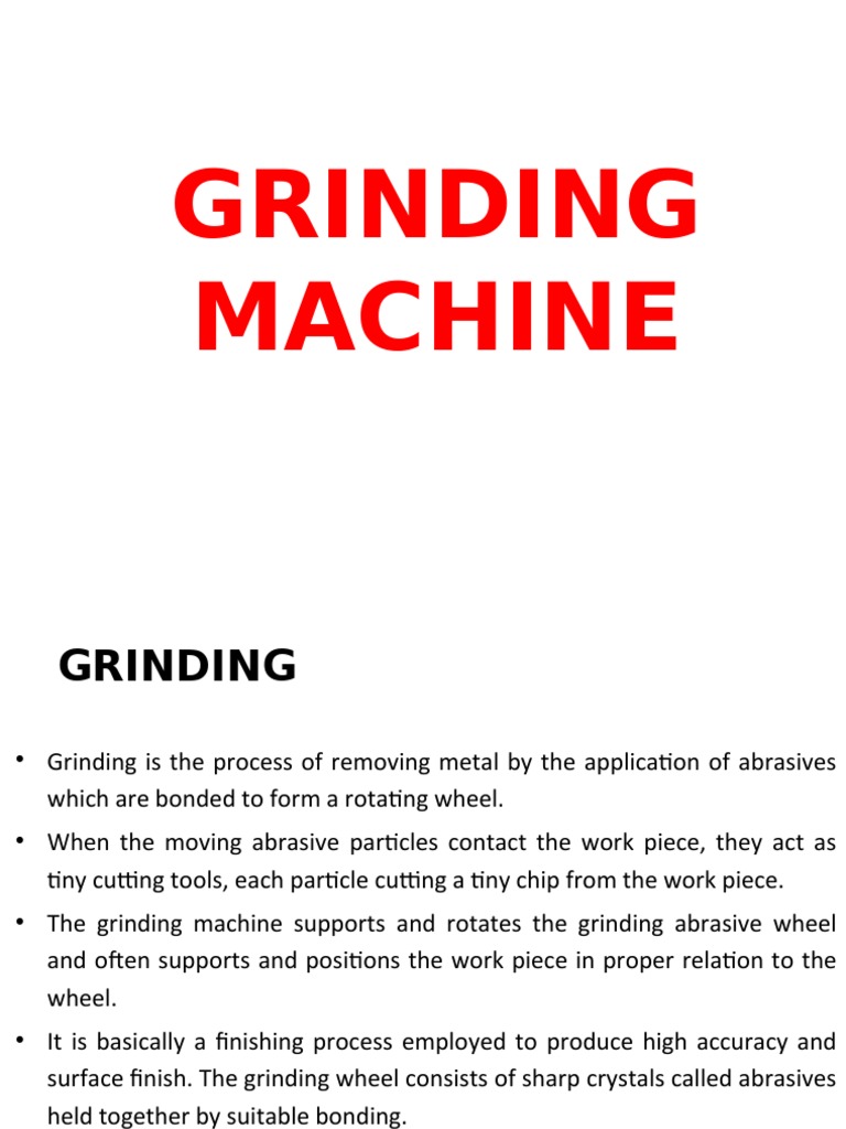 Grinding Machine | PDF | Grinding (Abrasive Cutting) | Abrasive