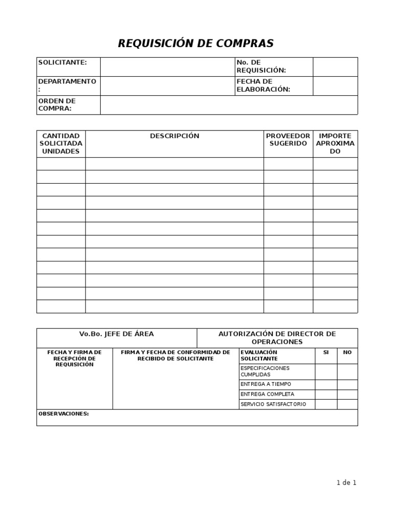 Requisición de Compras | PDF