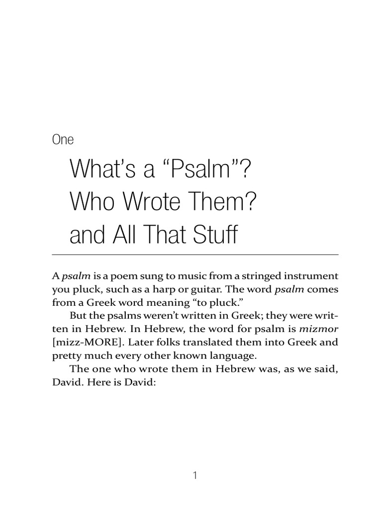 What's A "Psalm"? Who Wrote Them? and All That Stuff | PDF | Psalms | David