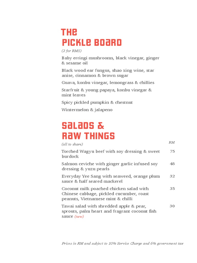 THE Pickle Board: (3 For RM5) | PDF | Desserts | Pickling