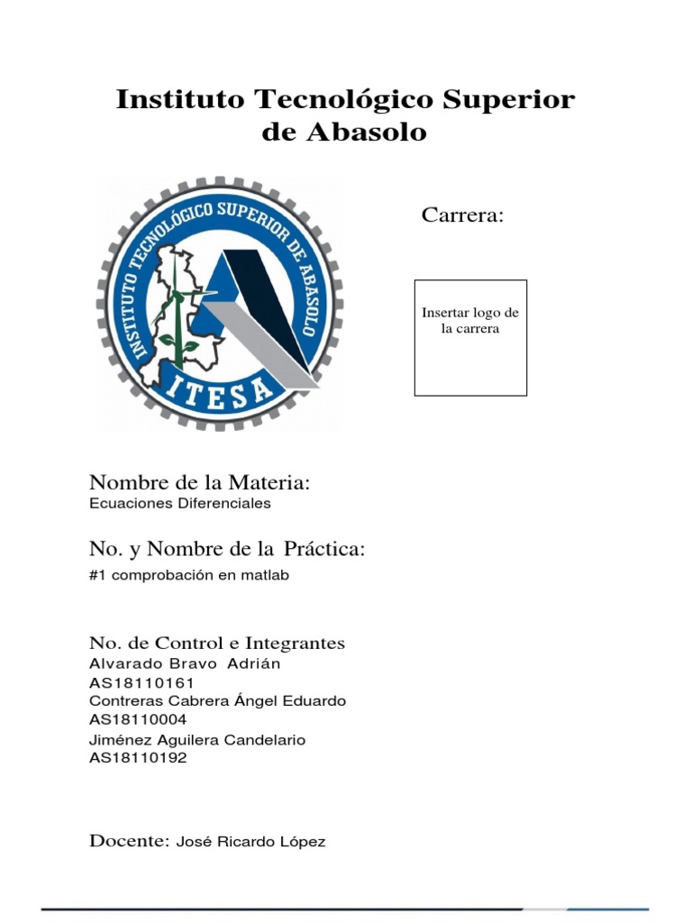 Reporte Ecuaciones | PDF | Matlab | Ecuaciones