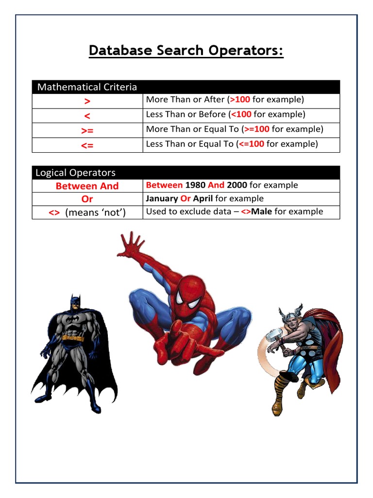 Database Search Operators:: Mathematical Criteria | PDF