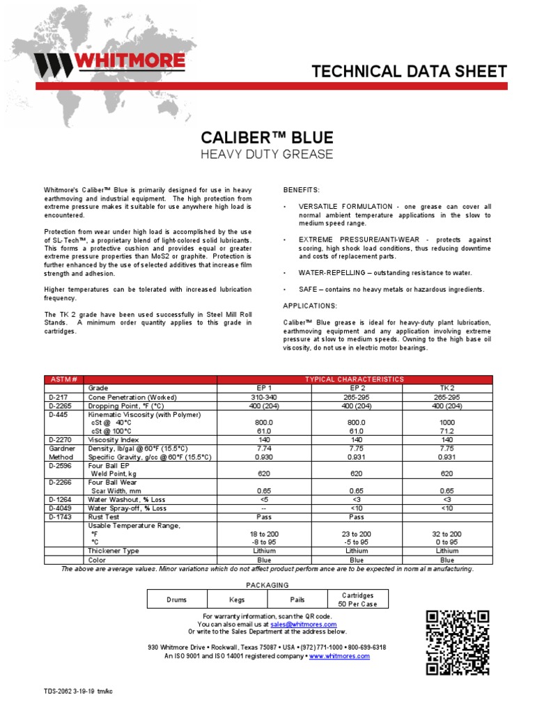 Whitmore Caliber-Blue | PDF | Lubricant | Materials