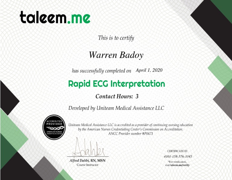 ECG Certificate | PDF