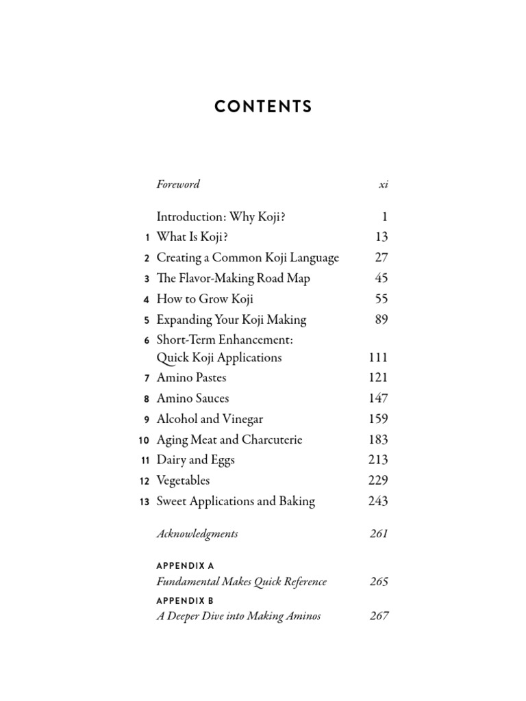 KojiAlchemy Table of Contents
