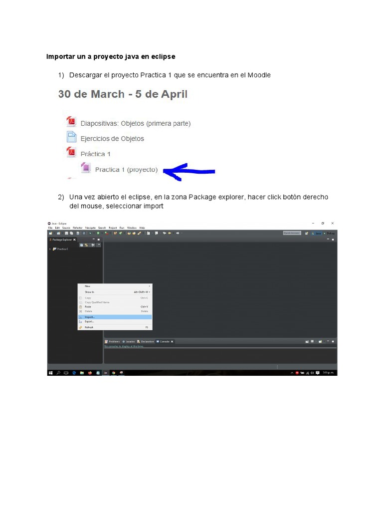 Importar Un Proyecto Java En Eclipse Pdf Pdf 