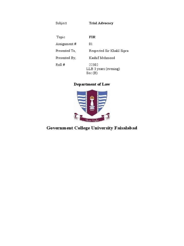 FIR Filing and Importance | PDF | Judiciaries | Government Information